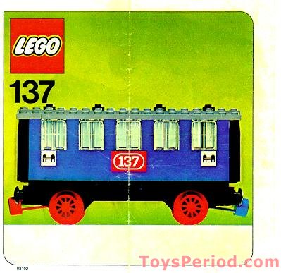 LEGO 137-2 Passenger Sleeping Car Instructions and Parts List