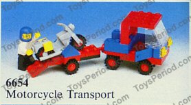 LEGO 6654 Motorcycle Transport Instructions and Parts List