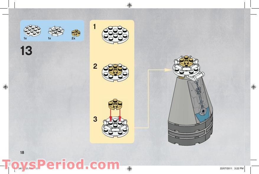 LEGO 9490 Droid Escape Instructions and Parts List