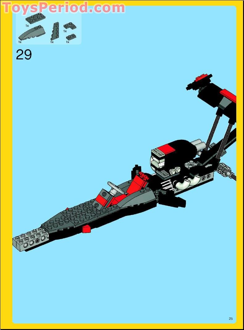 LEGO 4896 Roaring Roadster Instructions and Parts List