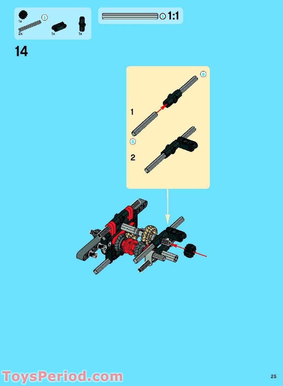 LEGO 8294 Excavator Instructions and Parts List