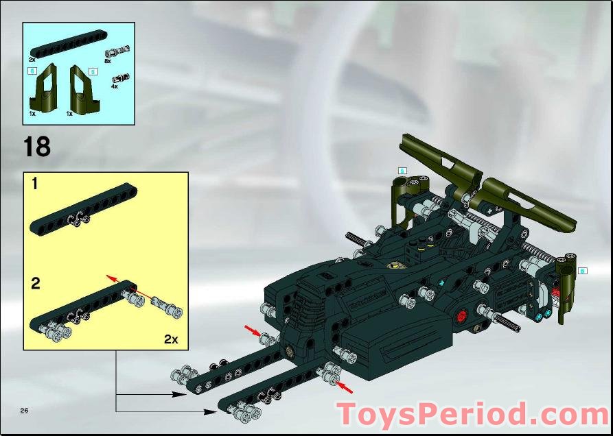 LEGO 8366 Supersonic RC Instructions and Parts List