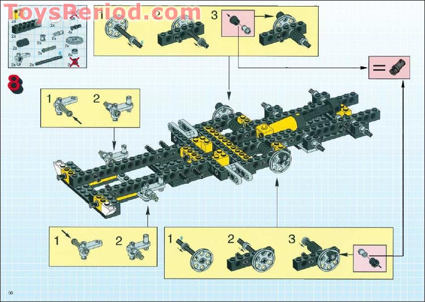 LEGO 8438 Pneumatic Crane Truck Instructions and Parts List