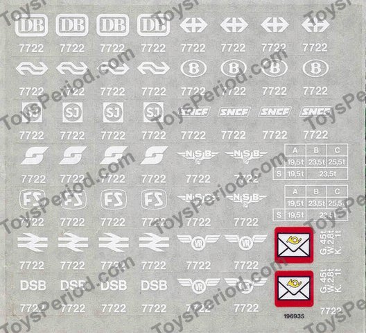 LEGO Sets with Part 7722stk01 Sticker Sheet for Set 7722 - Steam Cargo ...