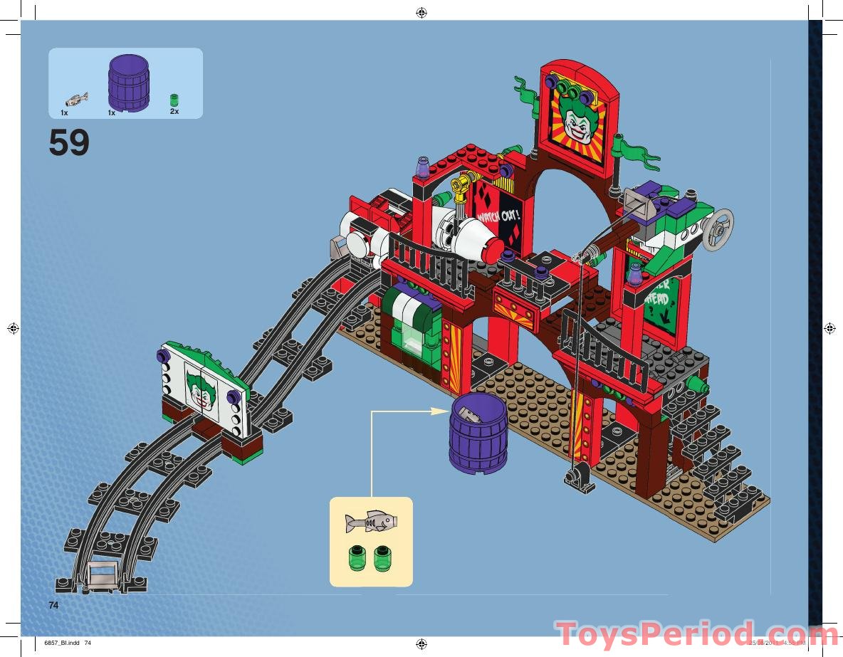 LEGO 6857 The Dynamic Duo Funhouse Escape Instructions and Parts List
