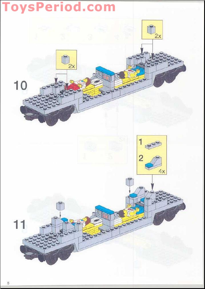 LEGO 10002 Railroad Club Car Instructions and Parts List