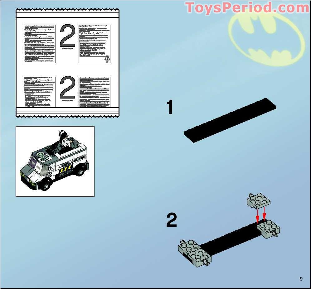 LEGO 7781 The Batmobile: Two-Face's Escape Instructions and Parts List