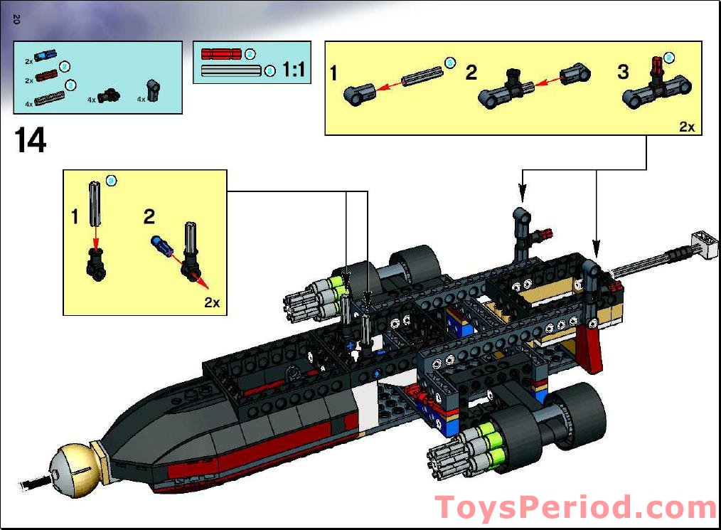 LEGO 7477 T1 Typhoon vs. T-Rex Instructions and Parts List