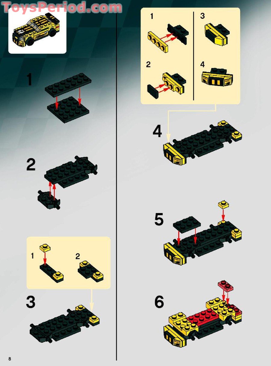 LEGO 8154 Brick Street Customs Instructions and Parts List