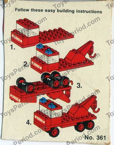 LEGO 361-3 Tow Truck Instructions and Parts List