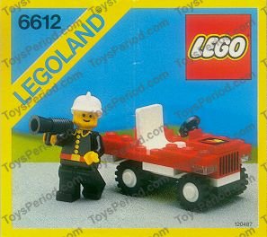 LEGO 6612 Fire Chief's Car Instructions and Parts List
