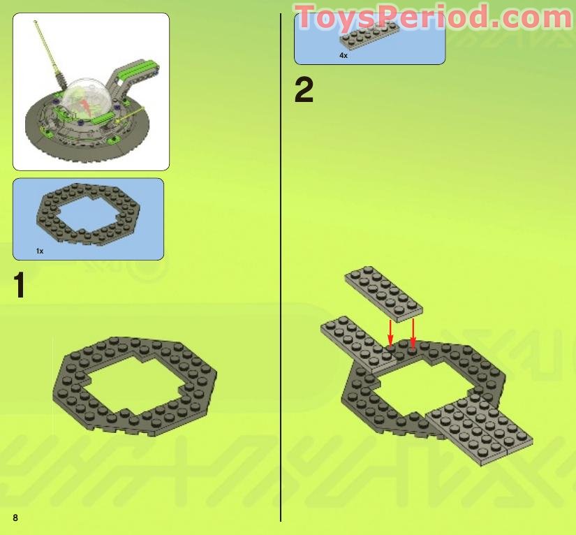 LEGO 7065 Alien Mothership Instructions and Parts List