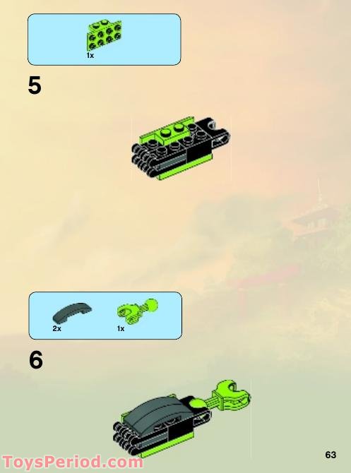 LEGO 9455 Fangpyre Mech Instructions and Parts List