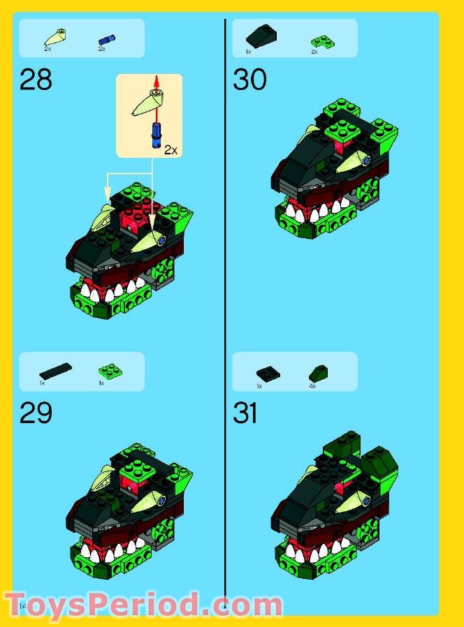 LEGO 4998 Stegosaurus Instructions and Parts List