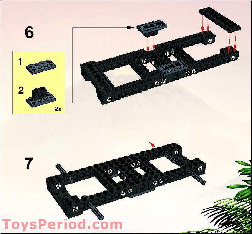 LEGO 7296 Dino 4wd Trapper Instructions and Parts List