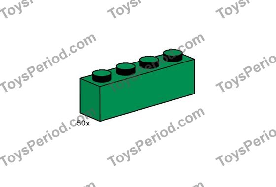 LEGO 3471 1x4 Dark Green Bricks Set Parts List