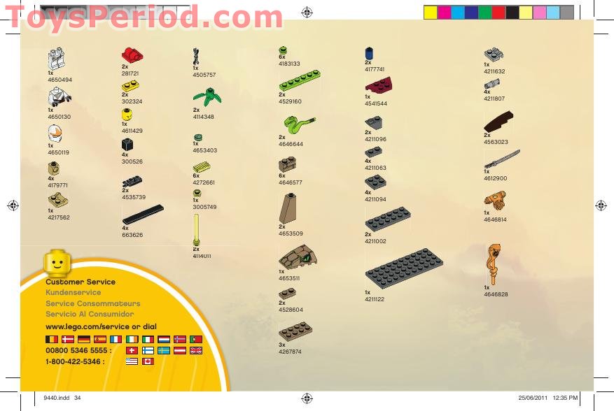 LEGO 9440 Venomari Shrine Instructions and Parts List