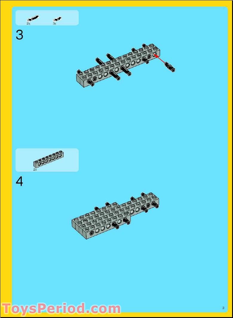 LEGO 4896 Roaring Roadster Instructions and Parts List