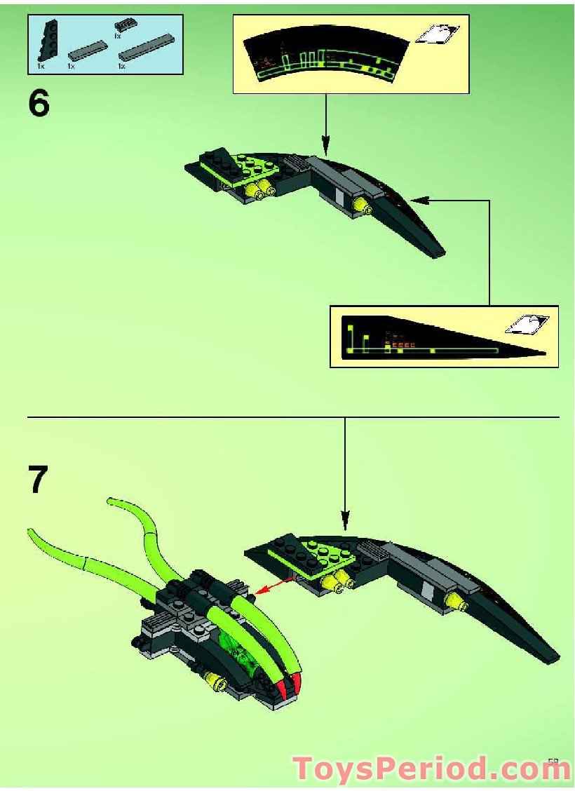 LEGO 7691 ETX Alien Mothership Assault Instructions and Parts List