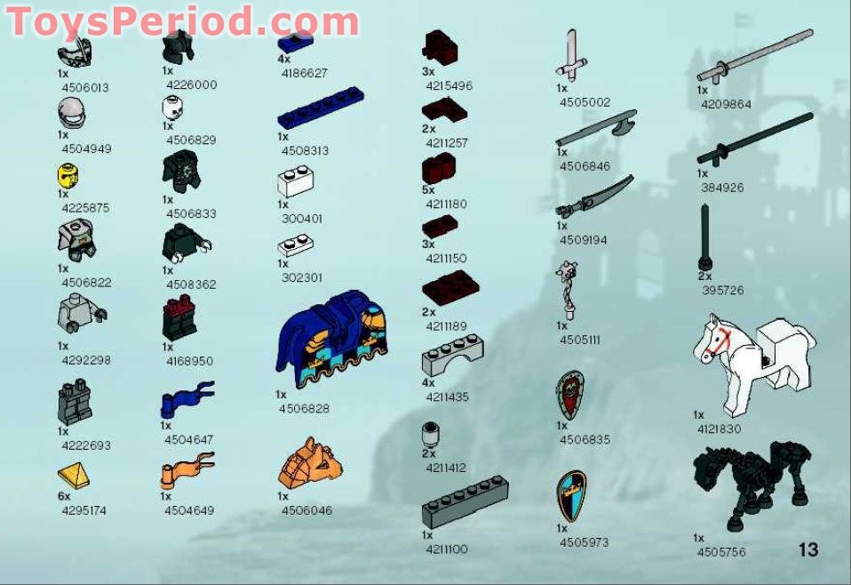 LEGO 7009 The Final Joust Instructions and Parts List