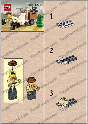 LEGO 5903 Johnny Thunder and Baby T-Rex Instructions and Parts List