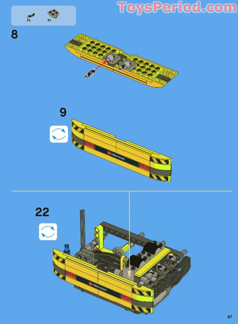 LEGO 8043 Motorized Excavator Instructions and Parts List