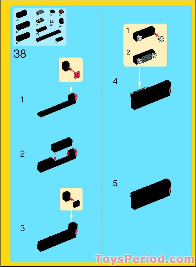 LEGO 4896 Roaring Roadster Instructions and Parts List