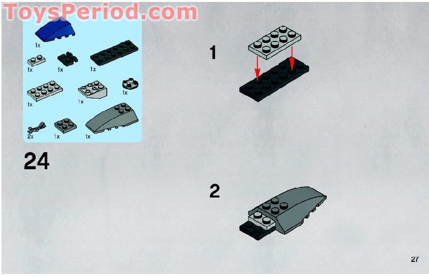 LEGO 8016 Hyena Droid Bomber Instructions and Parts List