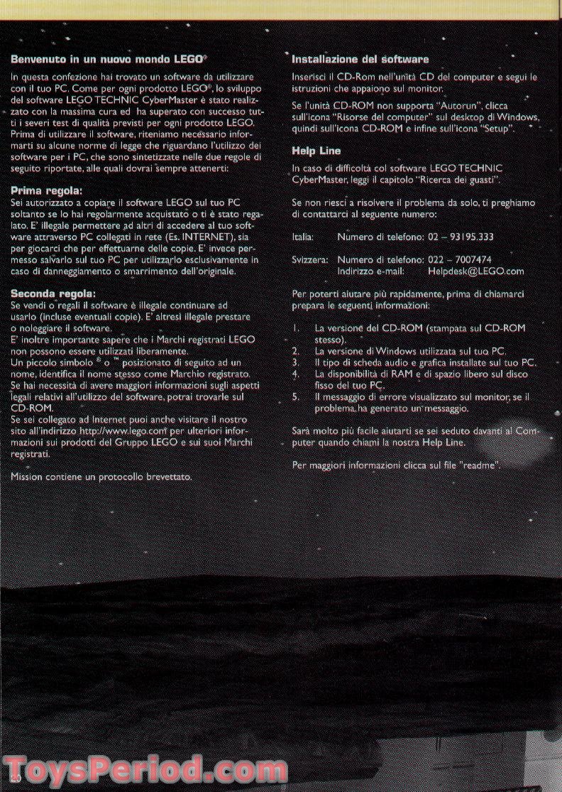 LEGO 8450 Mission Experience Pack Instructions and Parts List