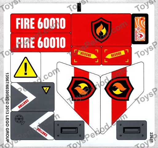 LEGO Sets with Part 60010stk01 Sticker Sheet for Set 60010 (13567/6030580)