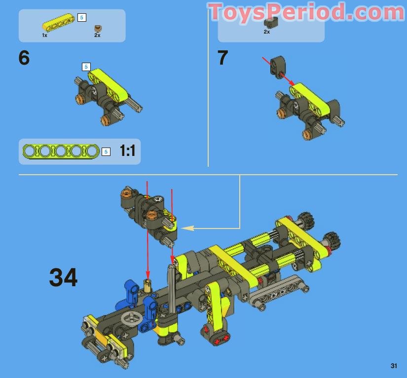 LEGO 8067 Mini Mobile Crane Instructions and Parts List