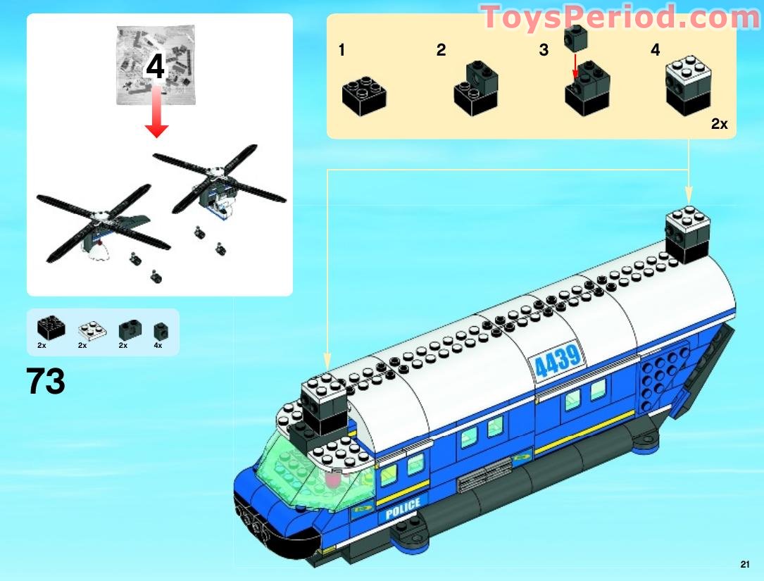 LEGO 4439 Heavy-Duty Helicopter Instructions and Parts List