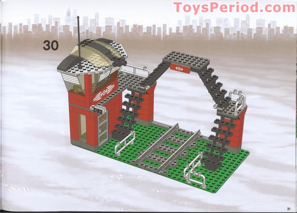 LEGO 10128 Train Level Crossing Instructions and Parts List