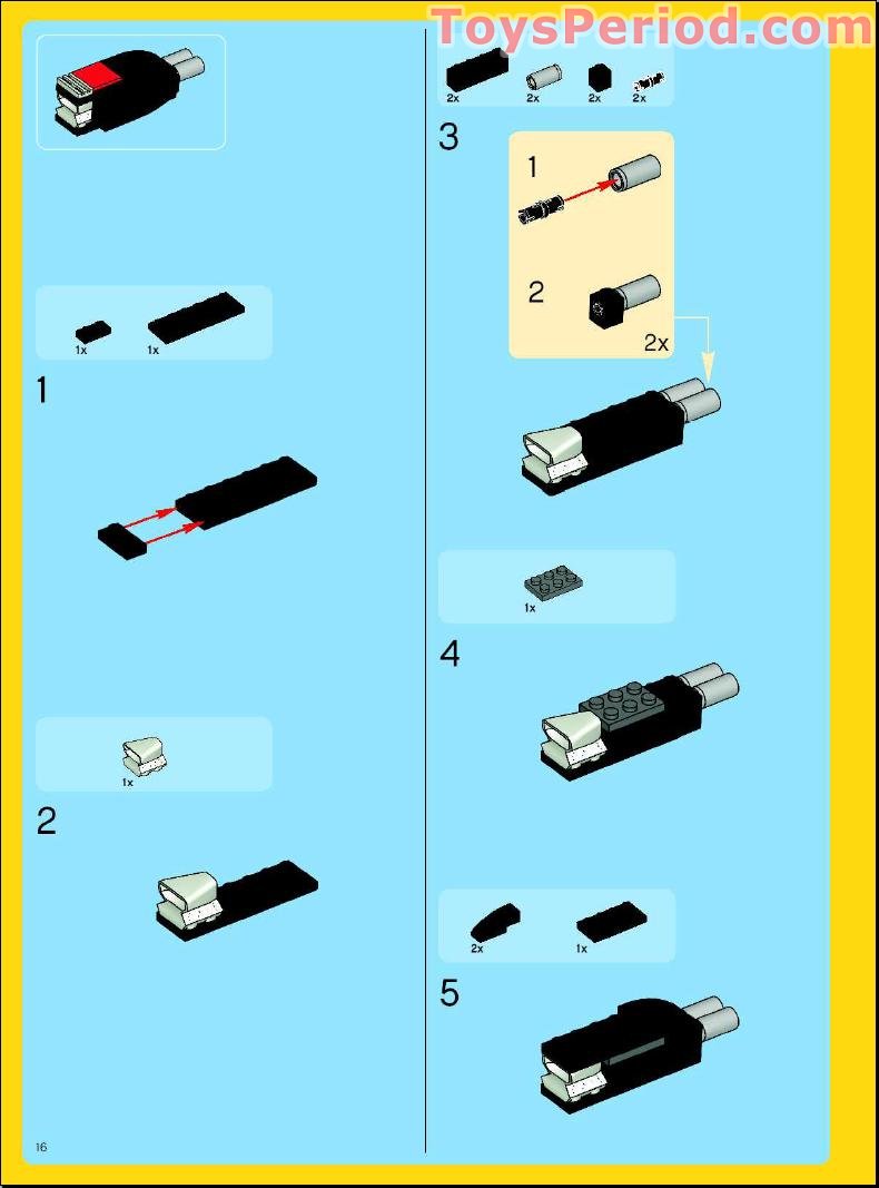 LEGO 4896 Roaring Roadster Instructions and Parts List