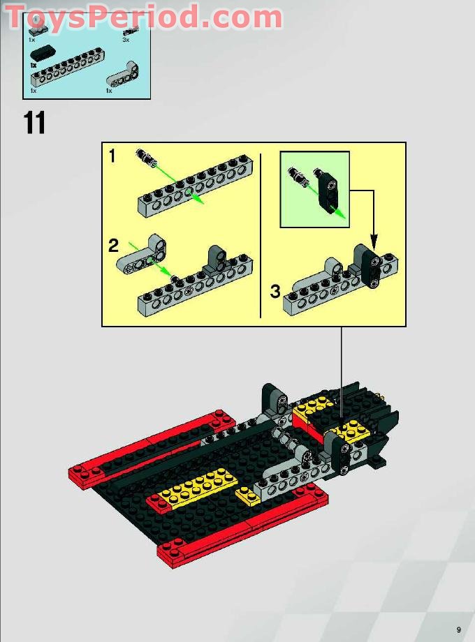 LEGO 8143 Ferrari 1:17 F430 Challenge Instructions and Parts List