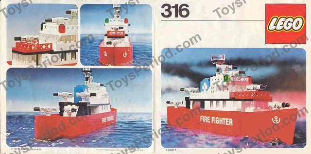 LEGO 316-1 Fire Fighter Boat Instructions and Parts List