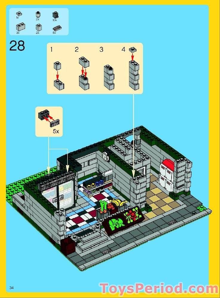 LEGO 10185 Green Grocer Instructions and Parts List