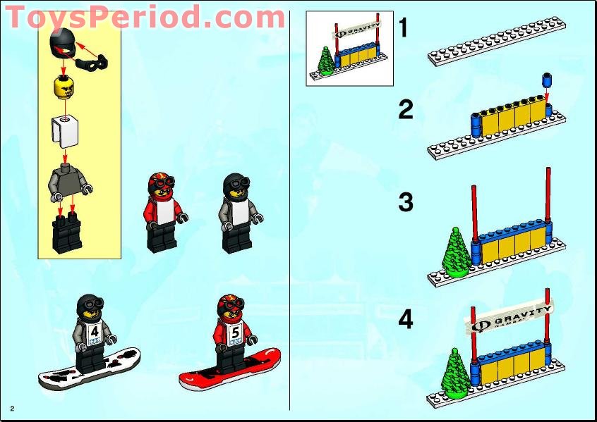 LEGO 3585 Snowboard Super Pipe Instructions and Parts List