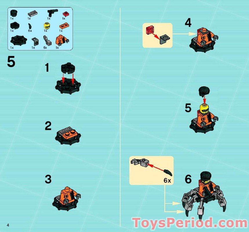LEGO 8634 Mission 5: Turbocar Chase Instructions and Parts List
