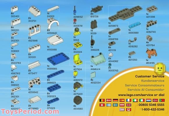 LEGO 7285 Police Dog Unit Instructions and Parts List