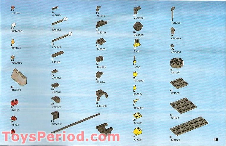 LEGO 7990 Cement Mixer Instructions and Parts List