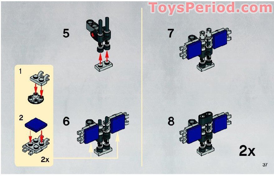 LEGO 8016 Hyena Droid Bomber Instructions and Parts List