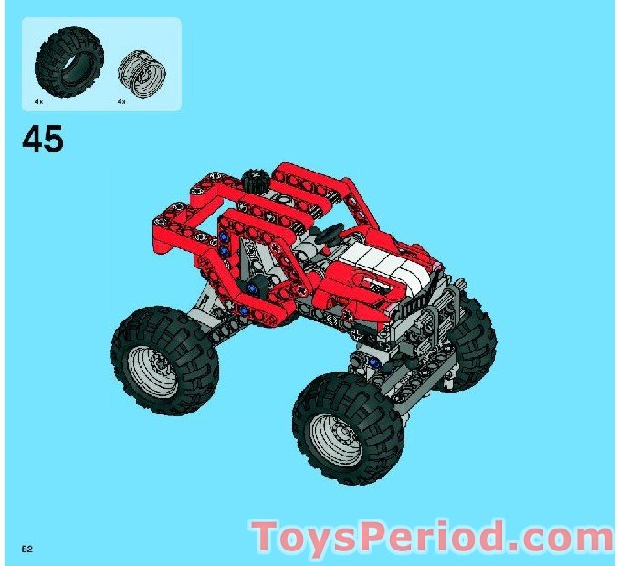LEGO 8261 Rally Truck Instructions and Parts List