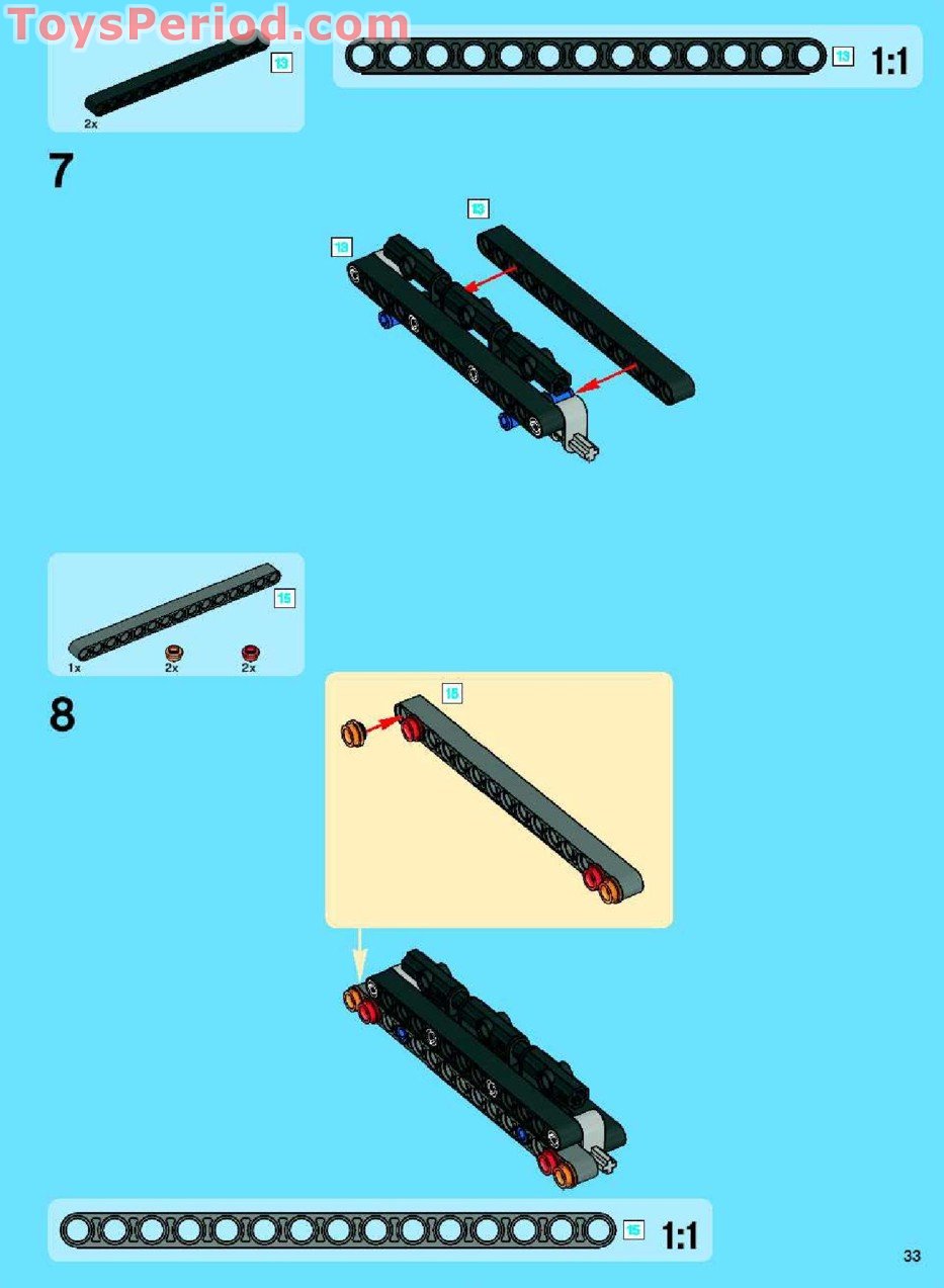 LEGO 8294 Excavator Instructions and Parts List