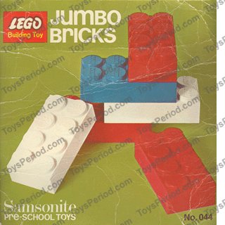 LEGO 044-2 Samsonite Pre-school Jumbo Bricks Set Parts List