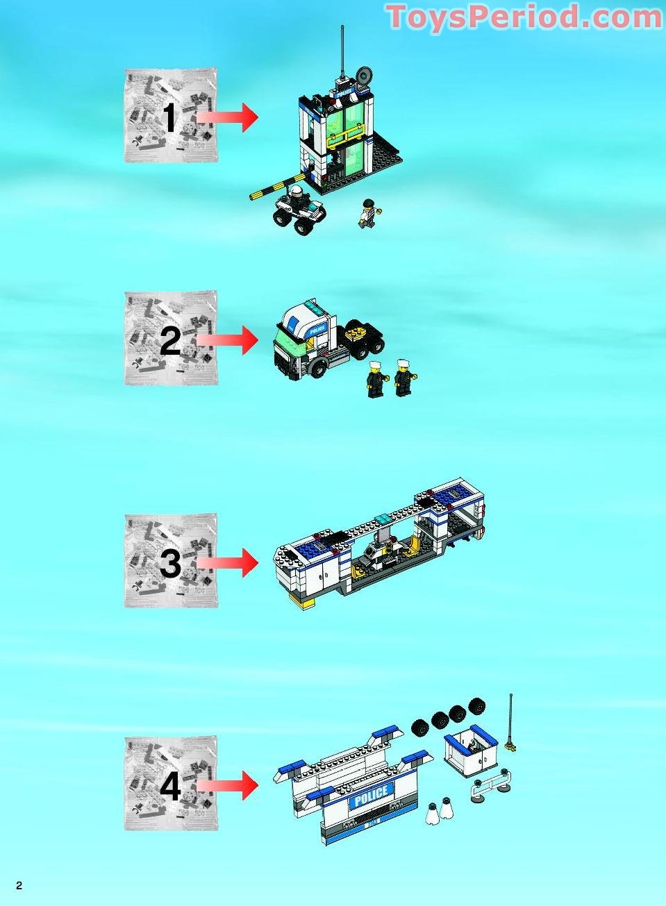LEGO 7743 Police Command Center Instructions and Parts List