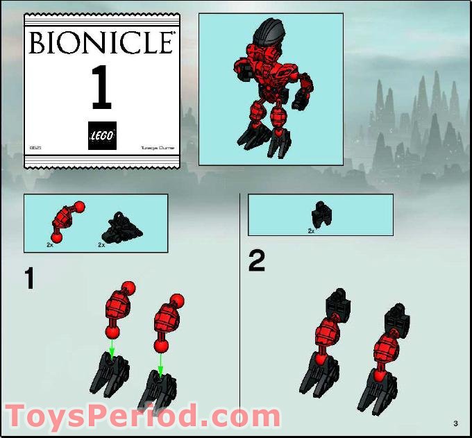 LEGO 8621 Turaga Dume and Nivawk Instructions and Parts List