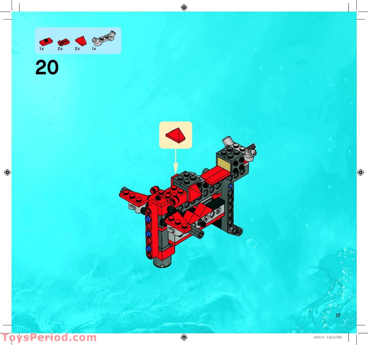 LEGO 8060 Typhoon Turbo Sub Instructions and Parts List