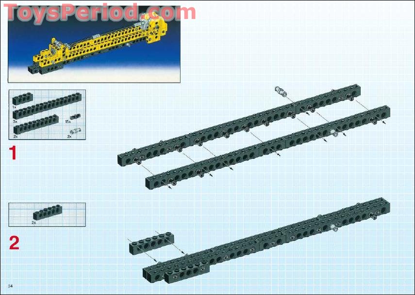LEGO 8438 Pneumatic Crane Truck Instructions and Parts List