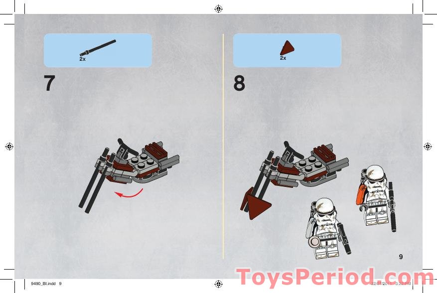 LEGO 9490 Droid Escape Instructions and Parts List